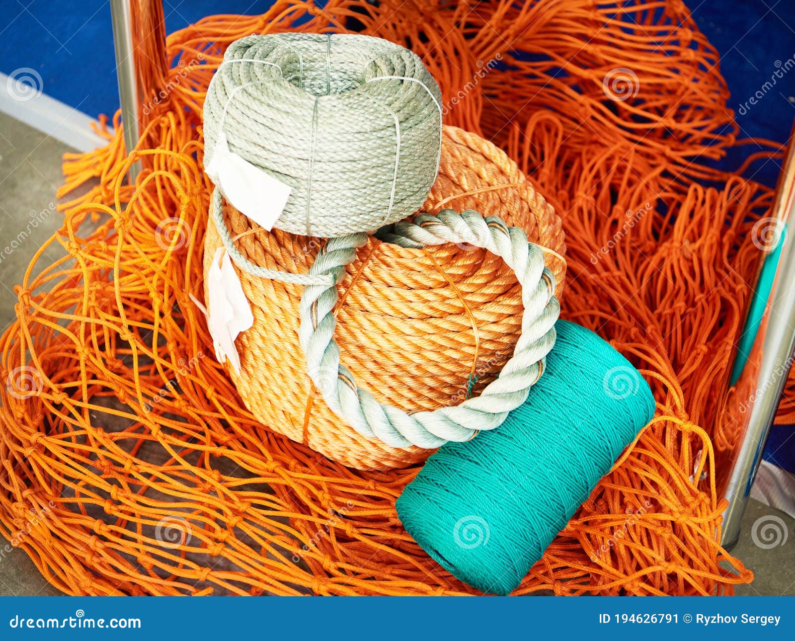 Fishing ropes in store stock image. Image of fishing - 194626791