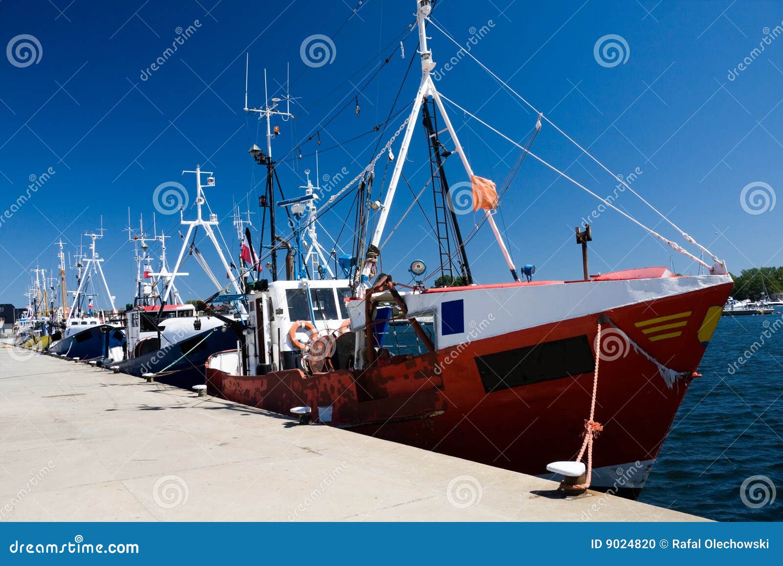 Fishing ships in dock stock photo. Image of marina, sail - 9024820