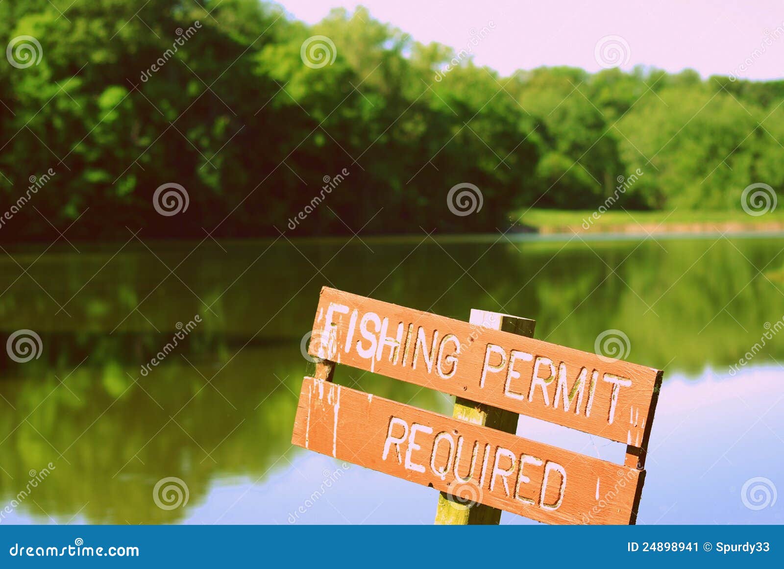 Fishing Sign on a Lake stock image. Image of brown, water - 24898941