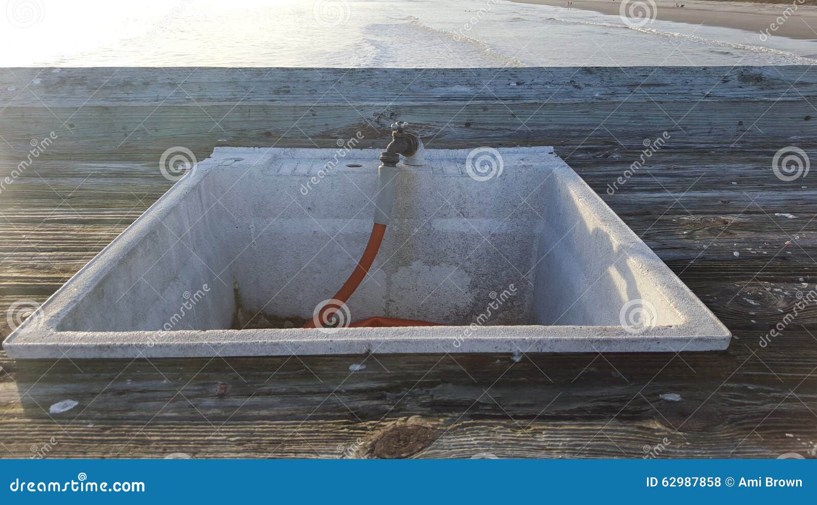 Fishing Sink at pier stock photo. Image of cleaning, summer - 62987858