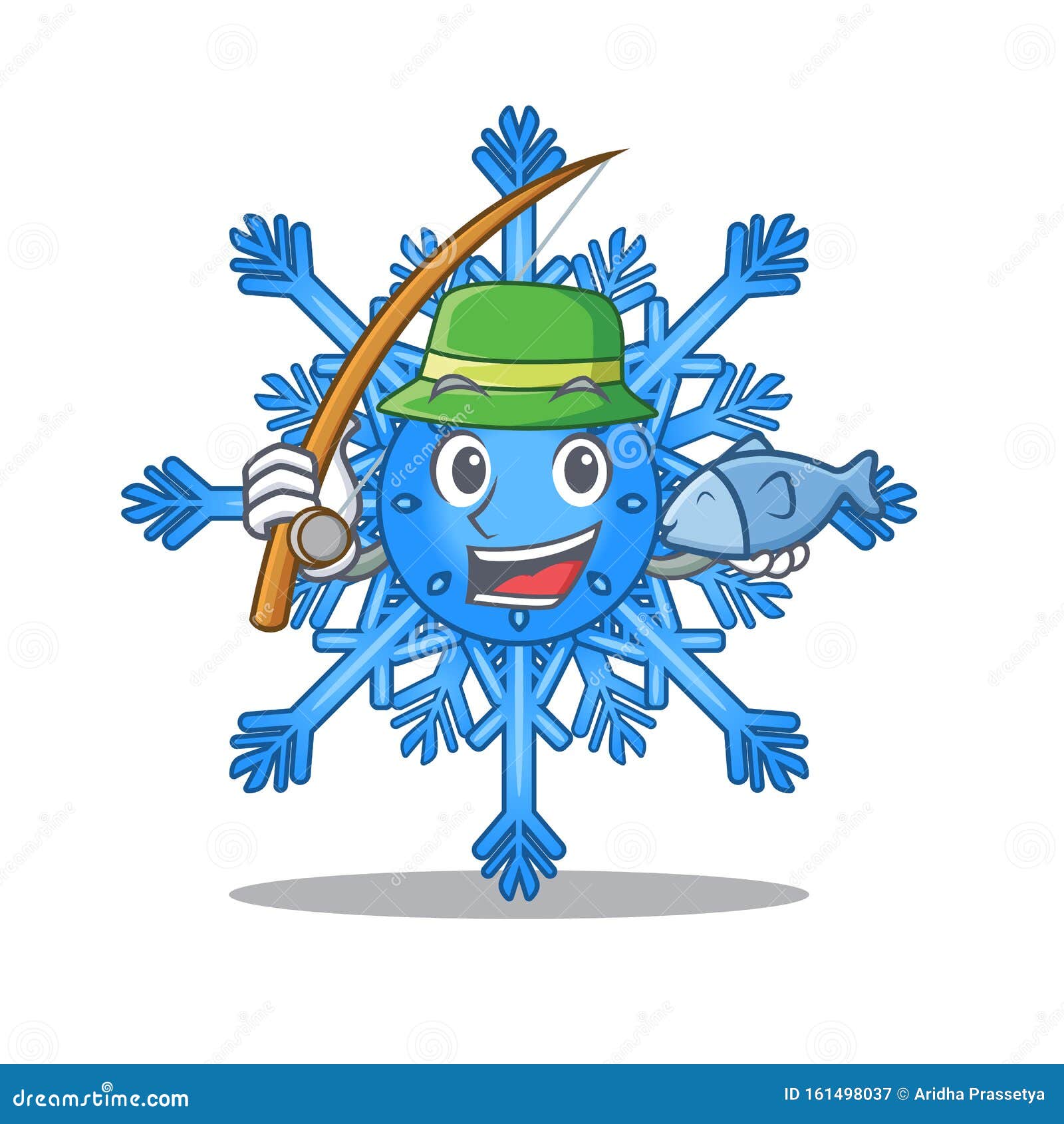 Fishing Snowflake Isolated with in the Mascot Stock Vector ...