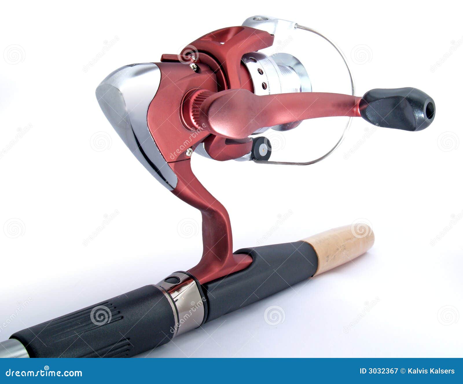 Fishing spool on the rod stock image. Image of pursuit - 3032367