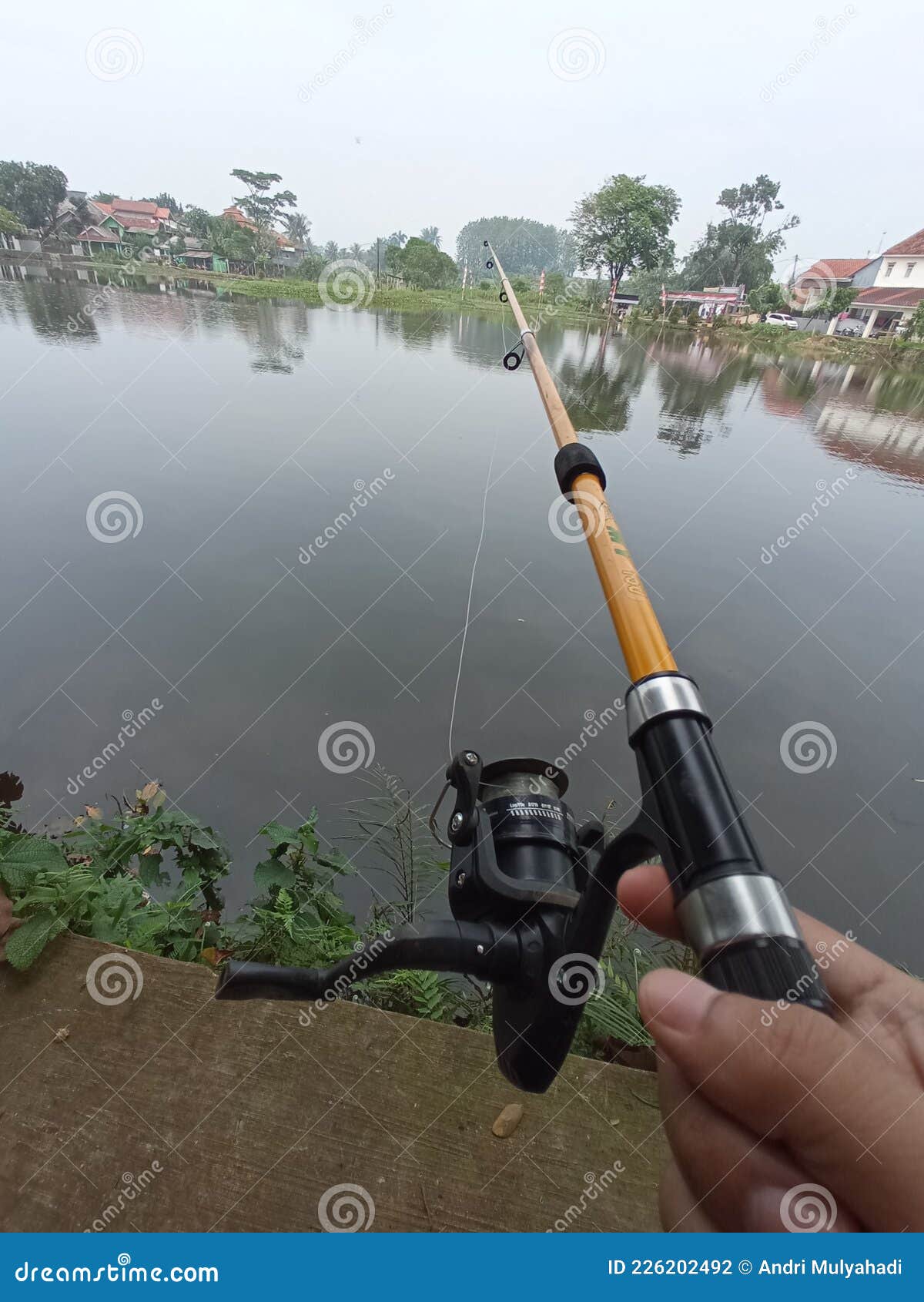 Fishing on strike stock photo. Image of strike, water - 226202492