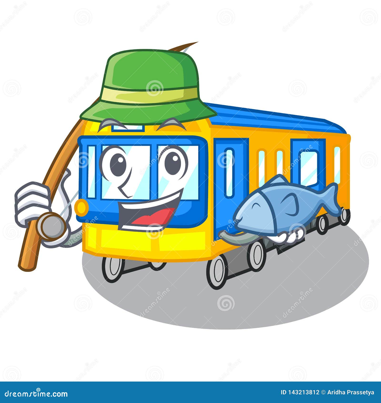 Fishing Subway Train Isolated in the Cartoon Stock Vector ...