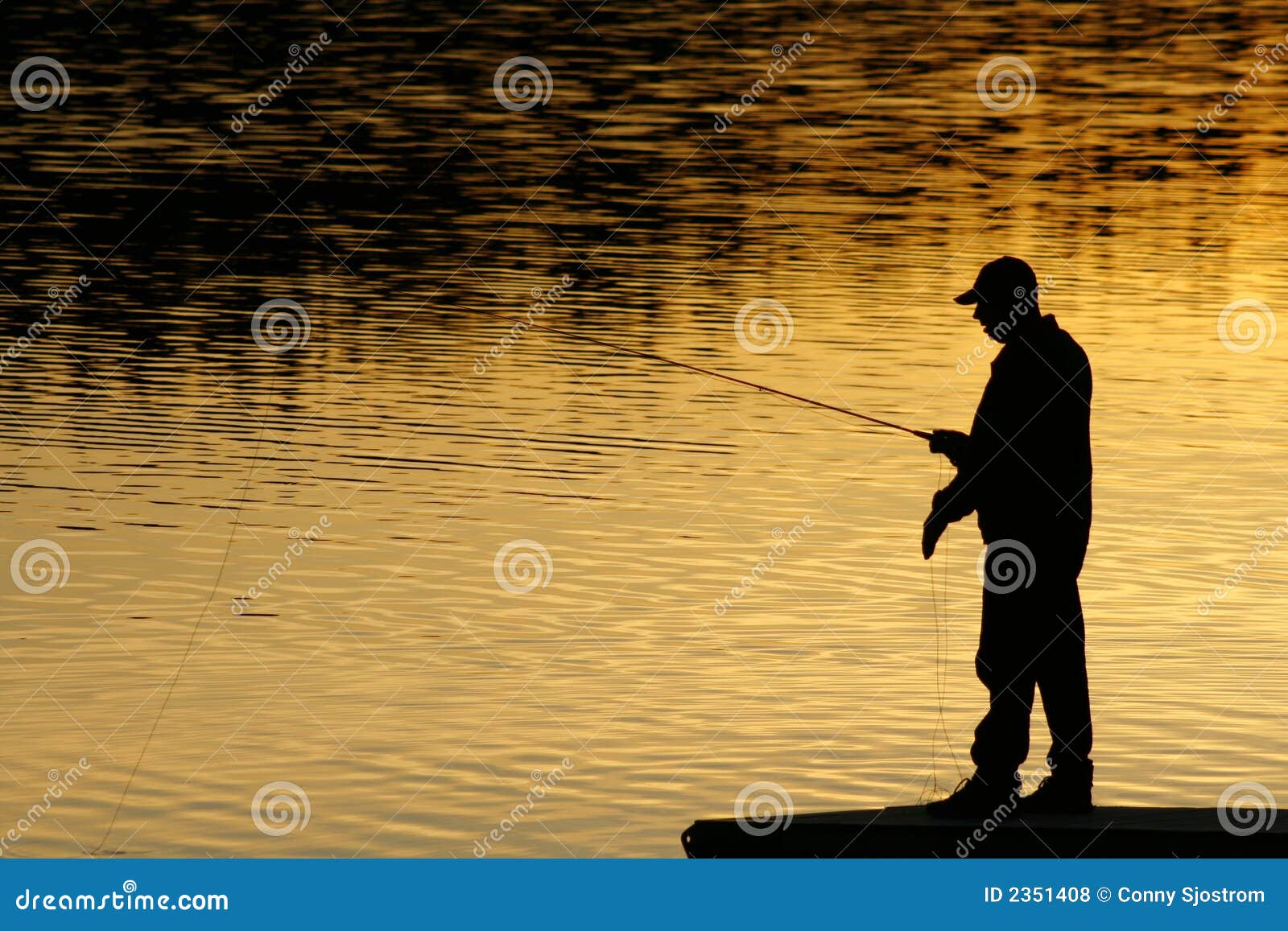 Fishing at Sunset stock photo. Image of background, evening - 2351408