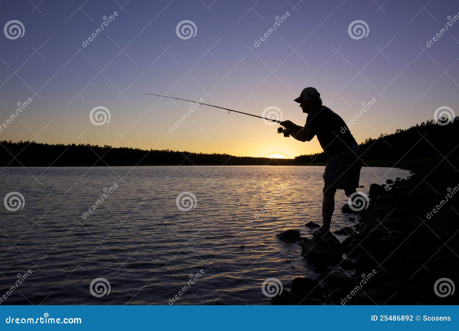 Fishing at Sunset stock photo. Image of summer, relaxation - 25486892
