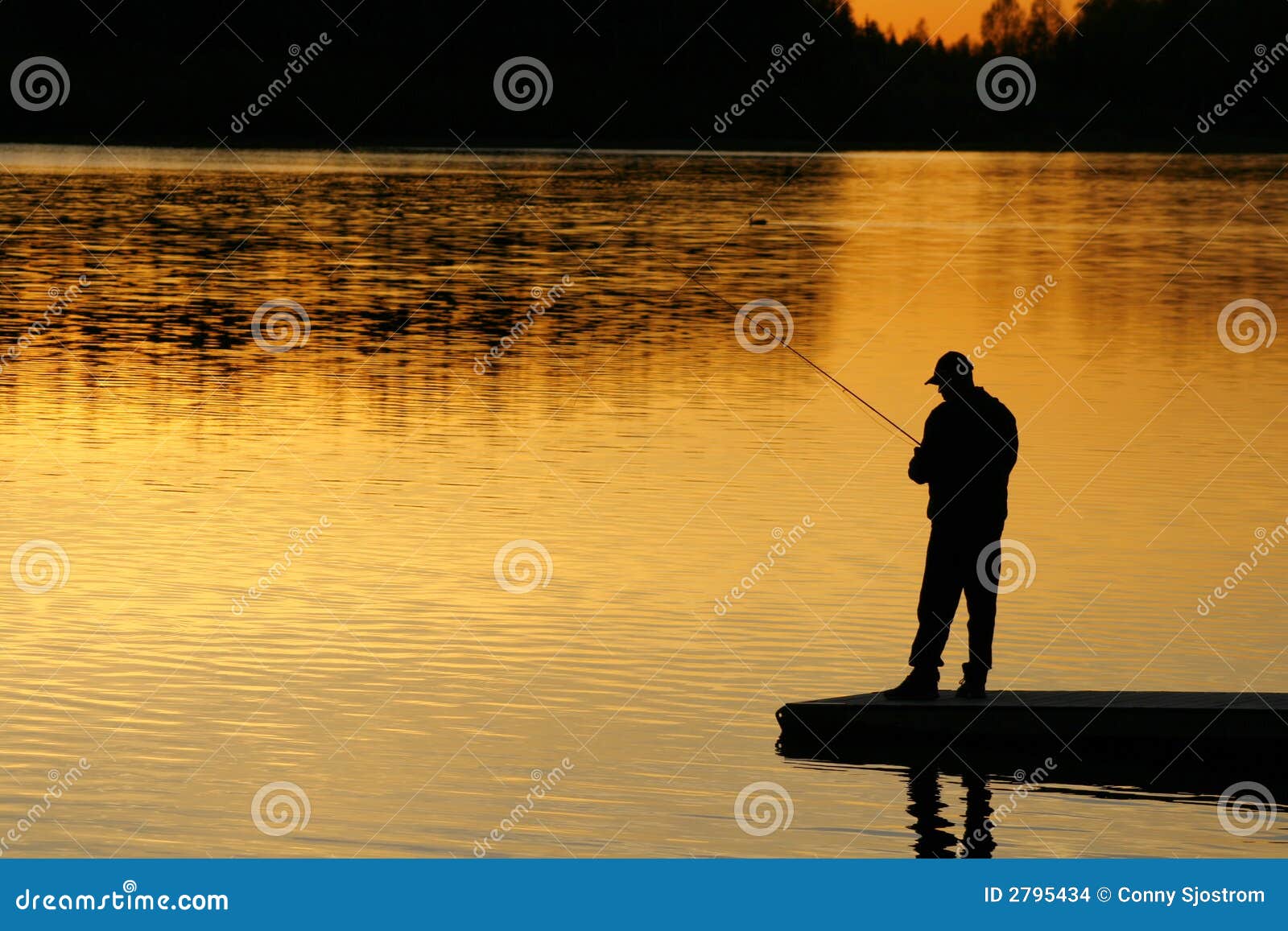 Fishing at sunset stock photo. Image of orange, catch - 2795434