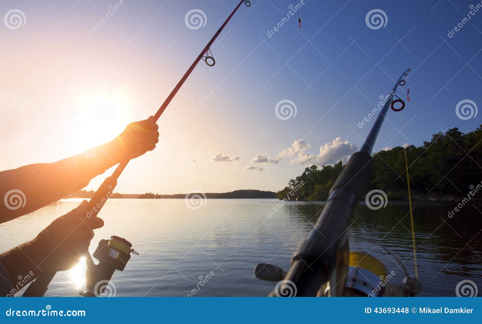 Fishing. Sunset Silhouettes Royalty-Free Stock Photo | CartoonDealer ...
