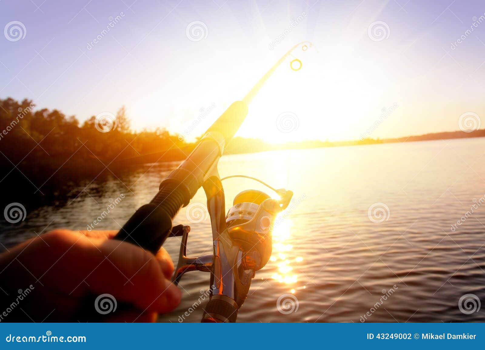 Fishing at sunset stock photo. Image of morning, outdoors - 43249002