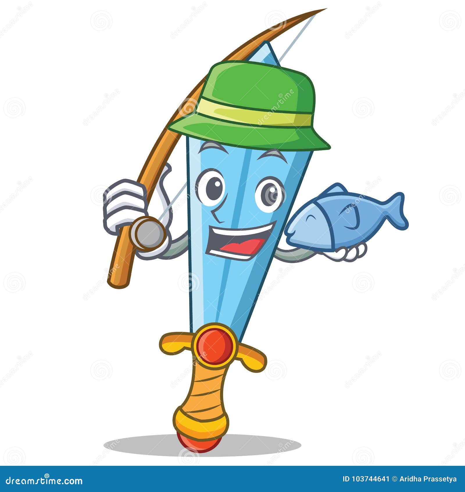 Fishing Sword Character Cartoon Style Stock Vector - Illustration of ...