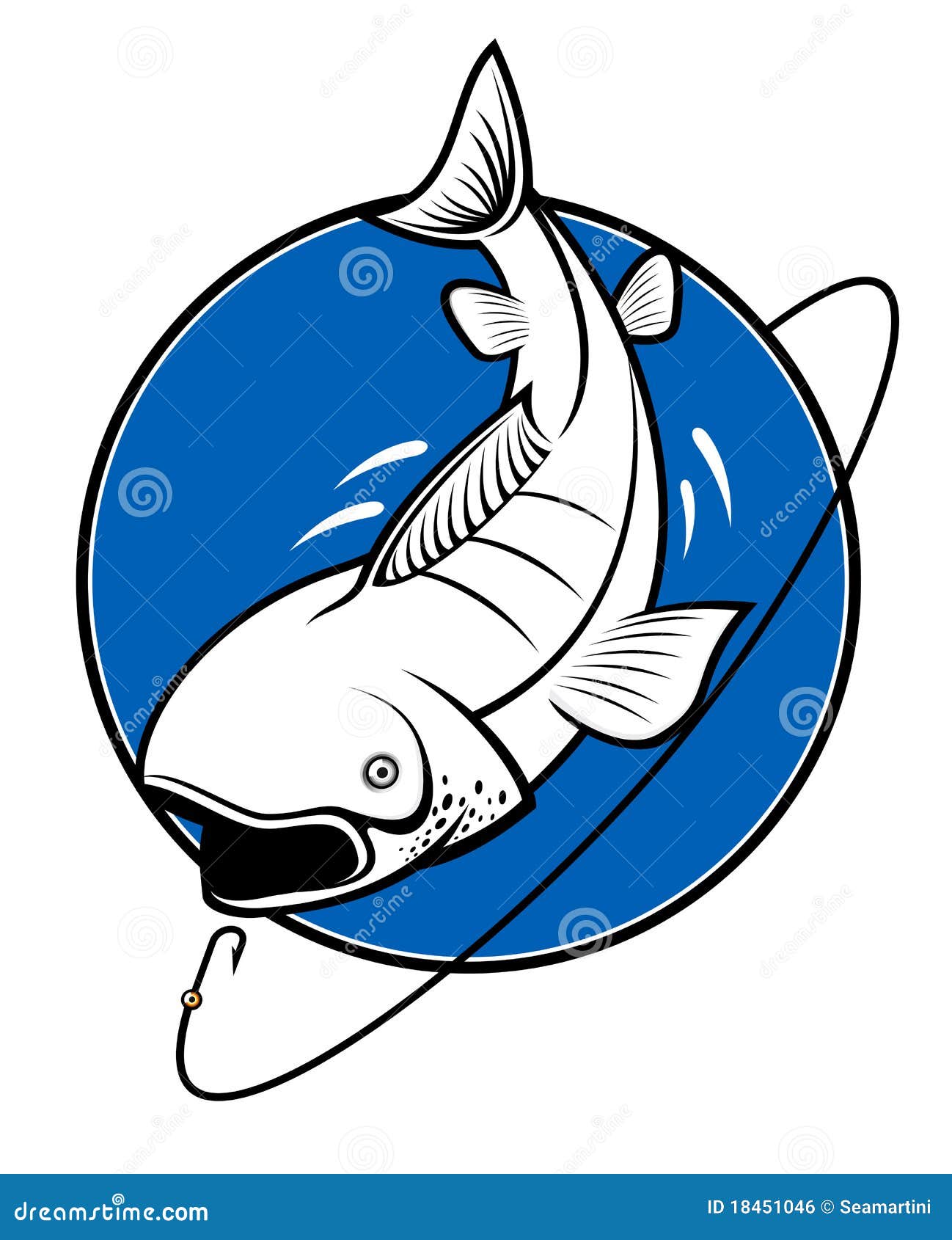 Fishing symbol stock vector. Illustration of food, large - 18451046