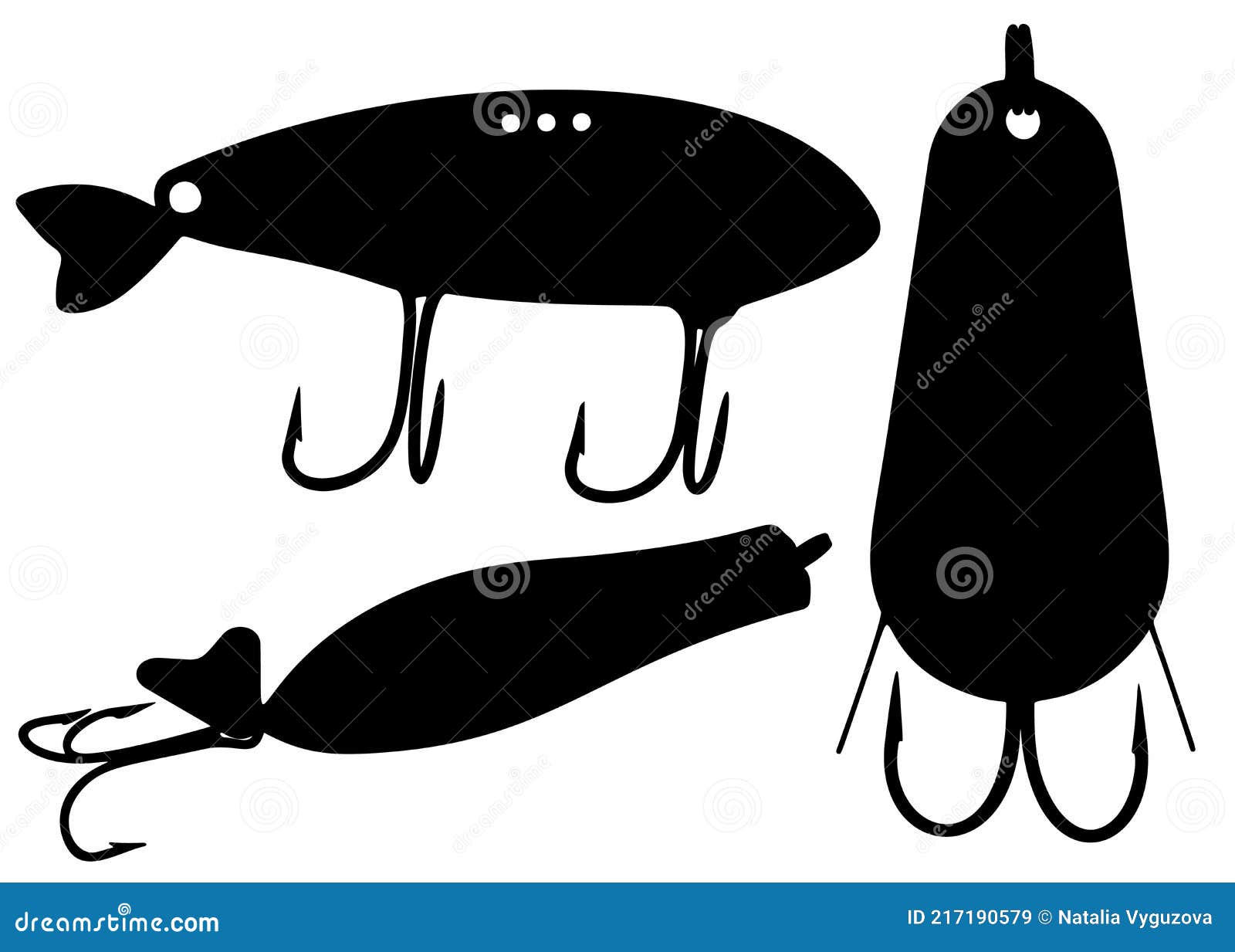 Fishing Tackle for Catching a Predator in a Set. Stock Vector ...