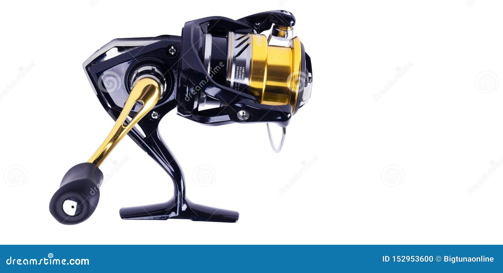 Fishing Tackle. Fishing Reel Isolated White Background with Clipping ...