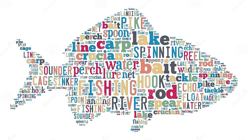 Fishing Tag Cloud - Vector Illustration Stock Vector - Illustration of ...