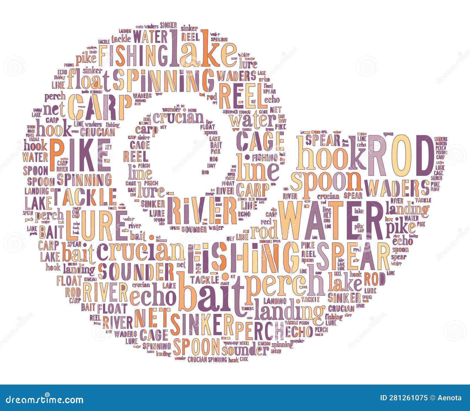 Fishing Tag Cloud - Vector Illustration Stock Vector - Illustration of ...