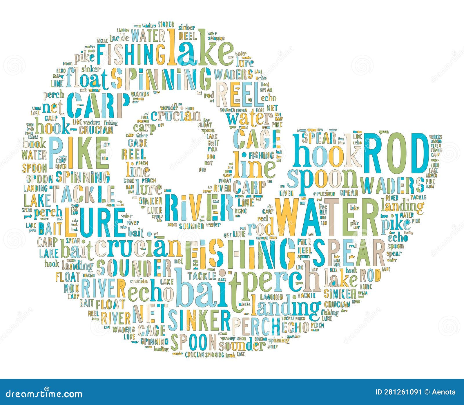 Fishing Tag Cloud - Vector Illustration Stock Vector - Illustration of ...