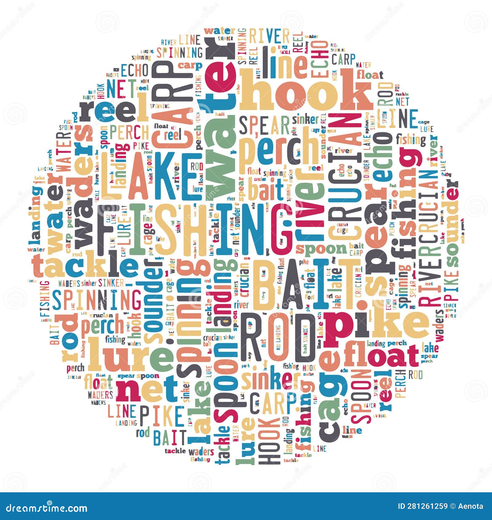 Fishing Tag Cloud - Vector Illustration Stock Vector - Illustration of ...