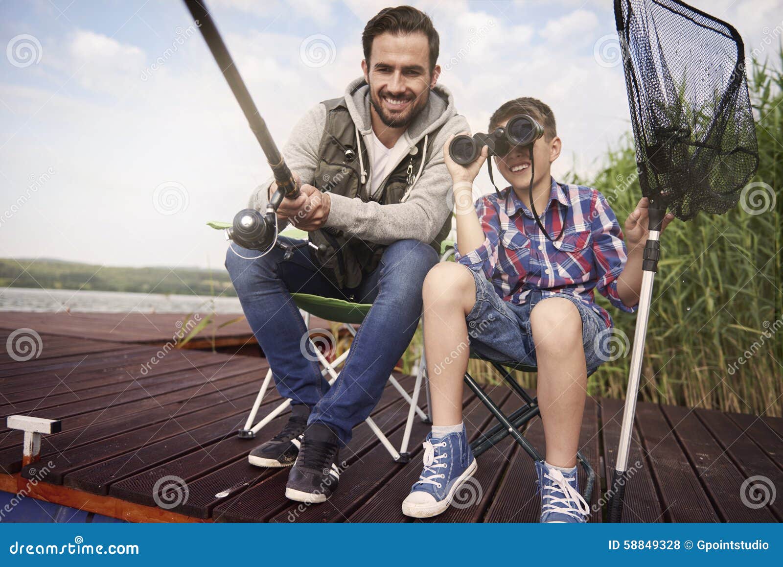Fishing together stock photo. Image of human, resting - 58849328
