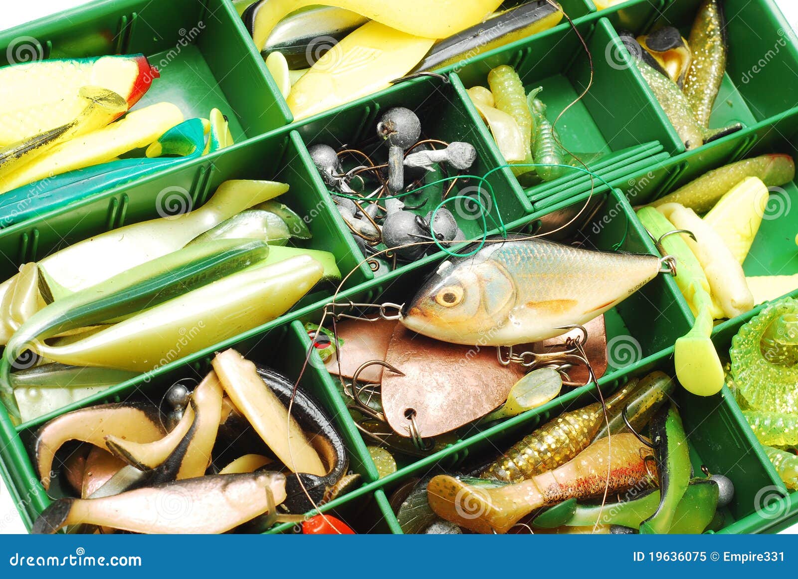 Fishing tools stock image. Image of fish, artificial - 19636075