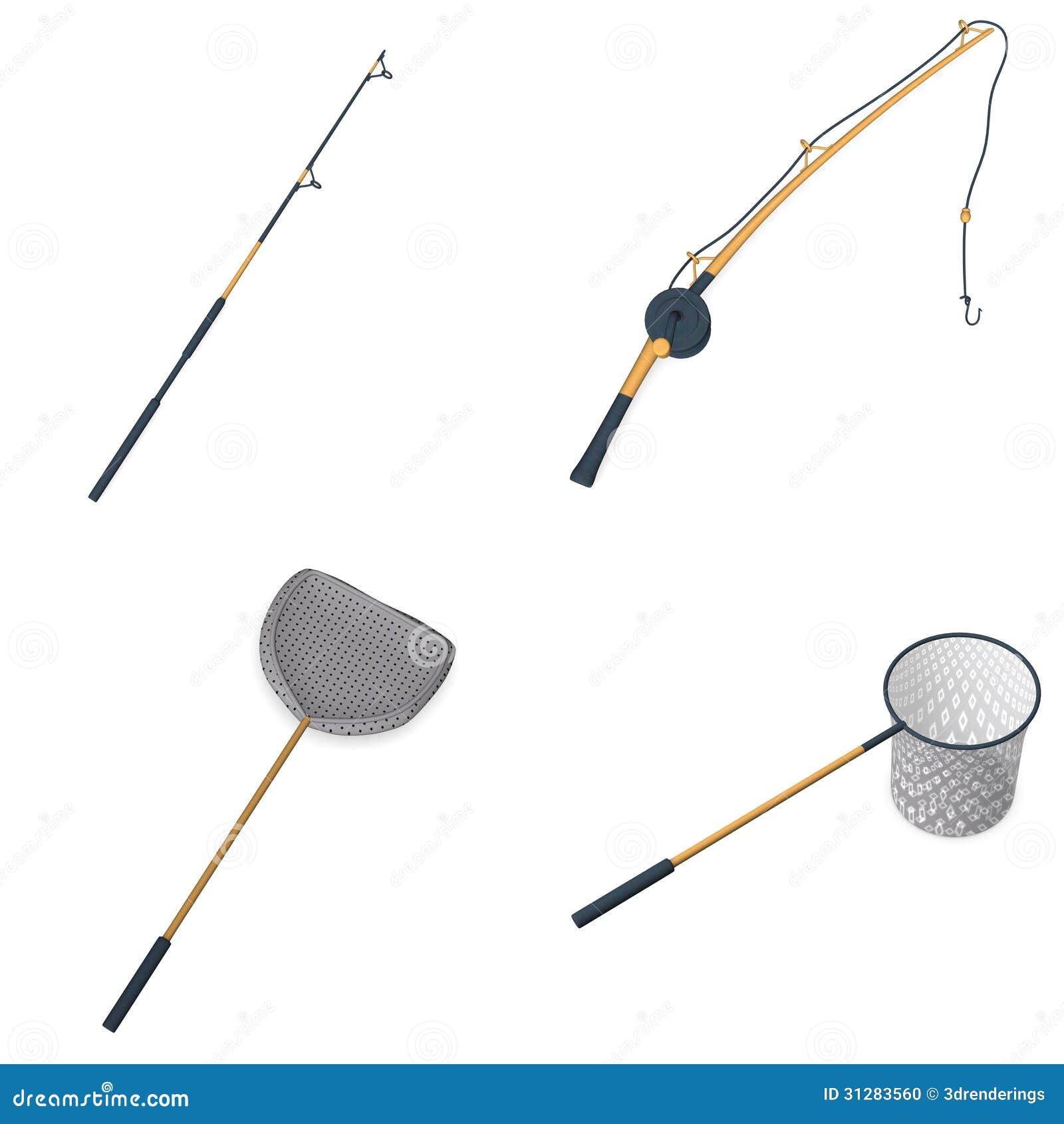 Fishing tools set stock illustration. Illustration of pack - 31283560
