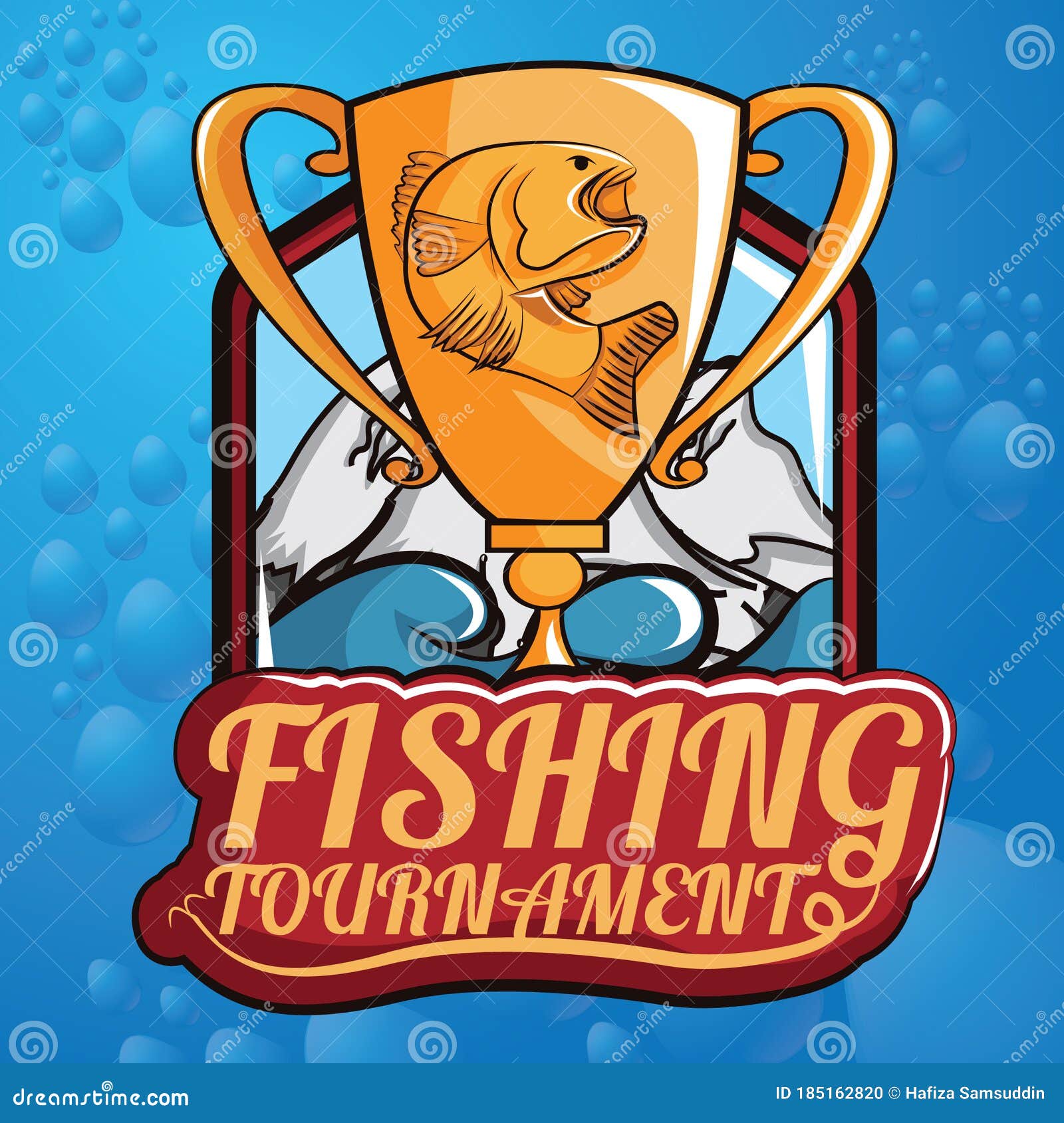 Fishing Tournament Design. Vector Illustration Decorative Design Stock ...