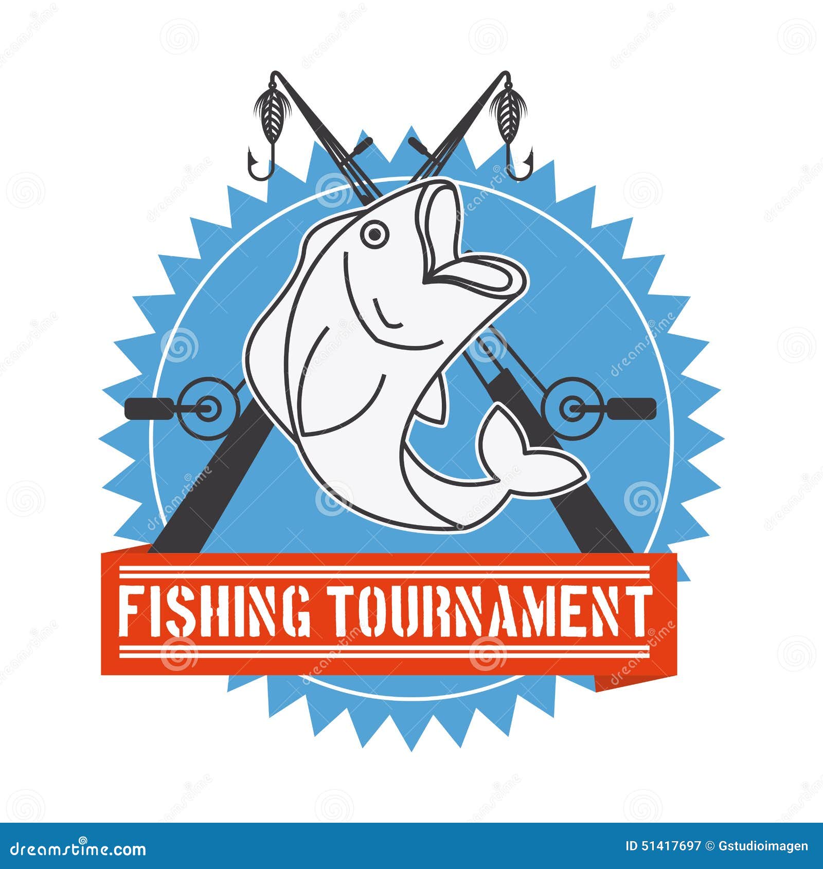 Fishing tournament stock vector. Illustration of symbol - 51417697