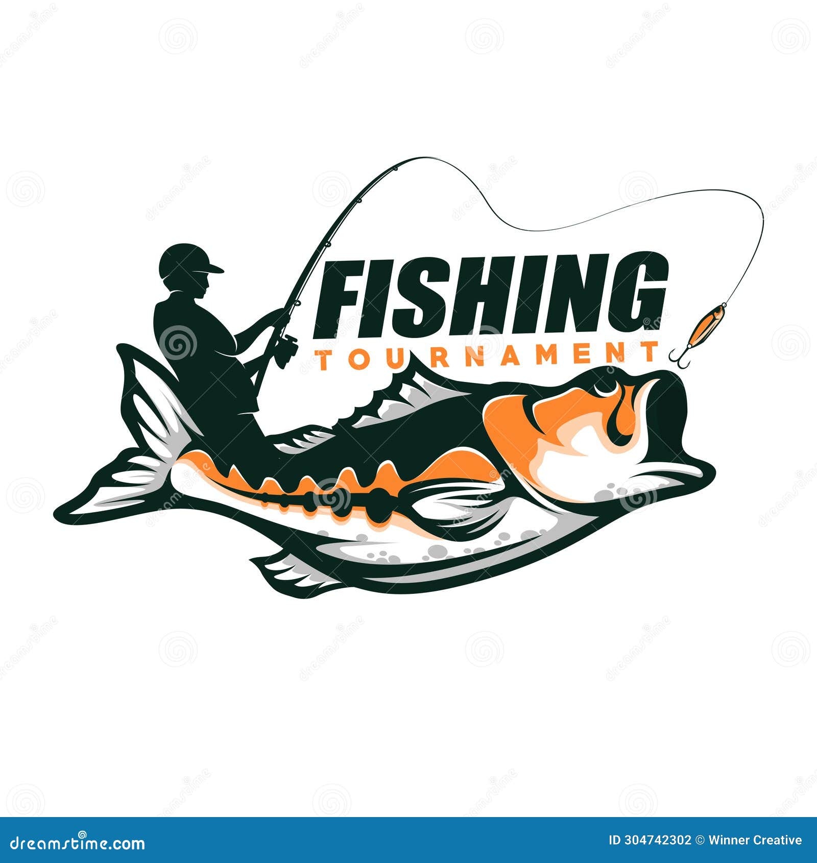 Fishing Tournament Vector Badge Shield With Pike | CartoonDealer.com ...