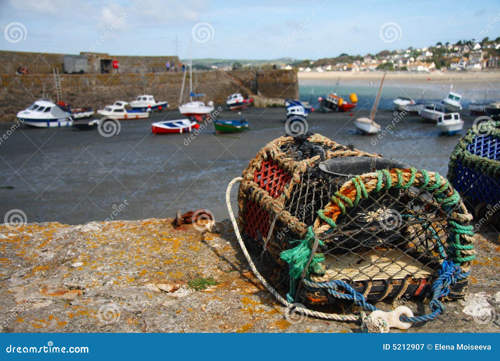 Fishing Trap and Anchored Fishing Botes Stock Image - Image of urban ...