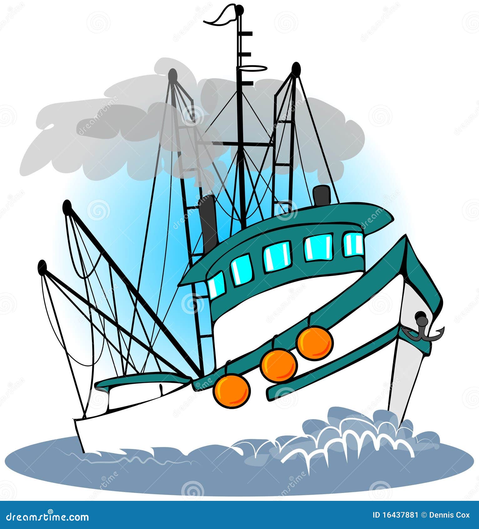 Fishing Trawler stock illustration. Illustration of boom - 16437881