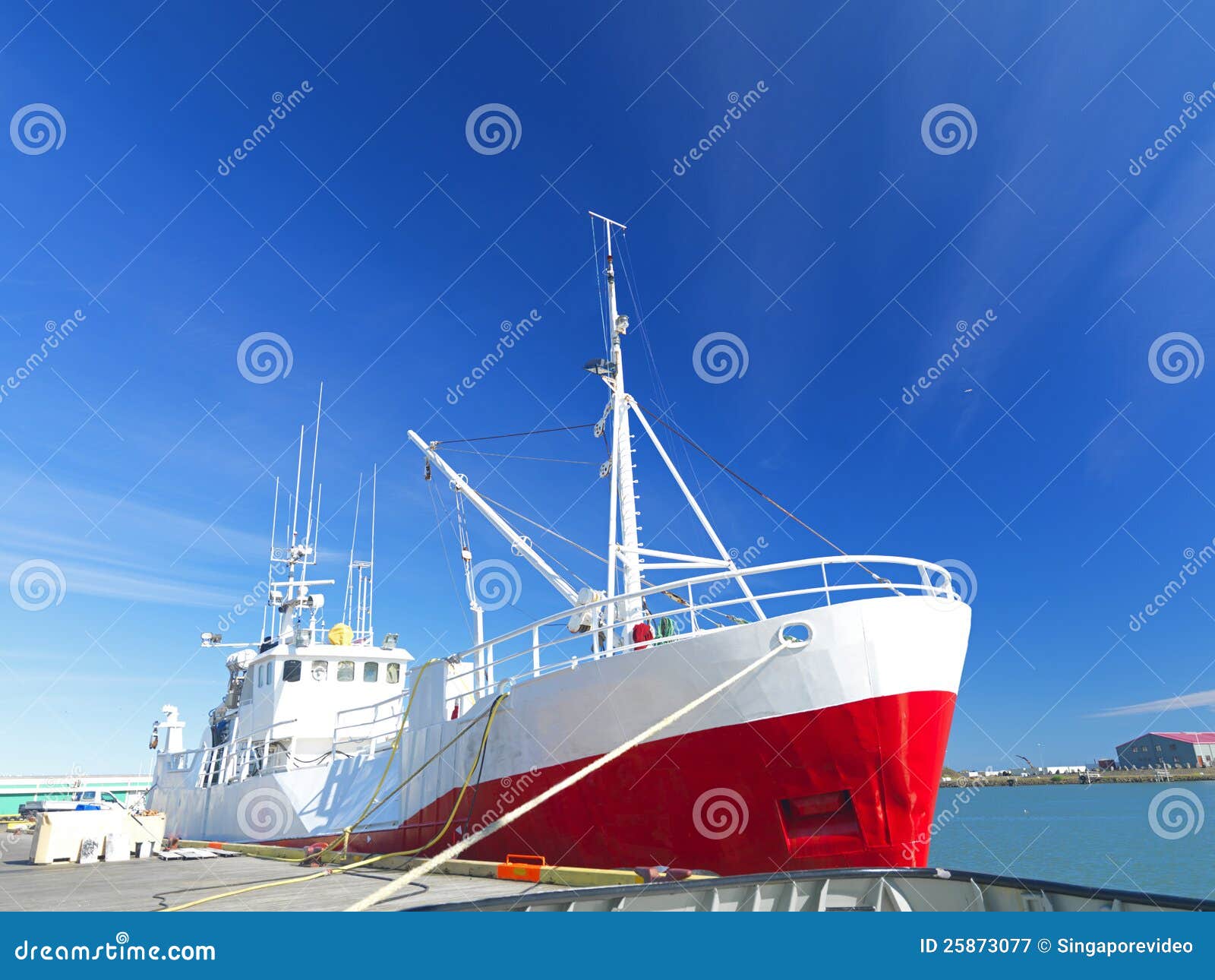 Fishing Trawler Against Blue Sky Stock Image - Image of sand, summer ...