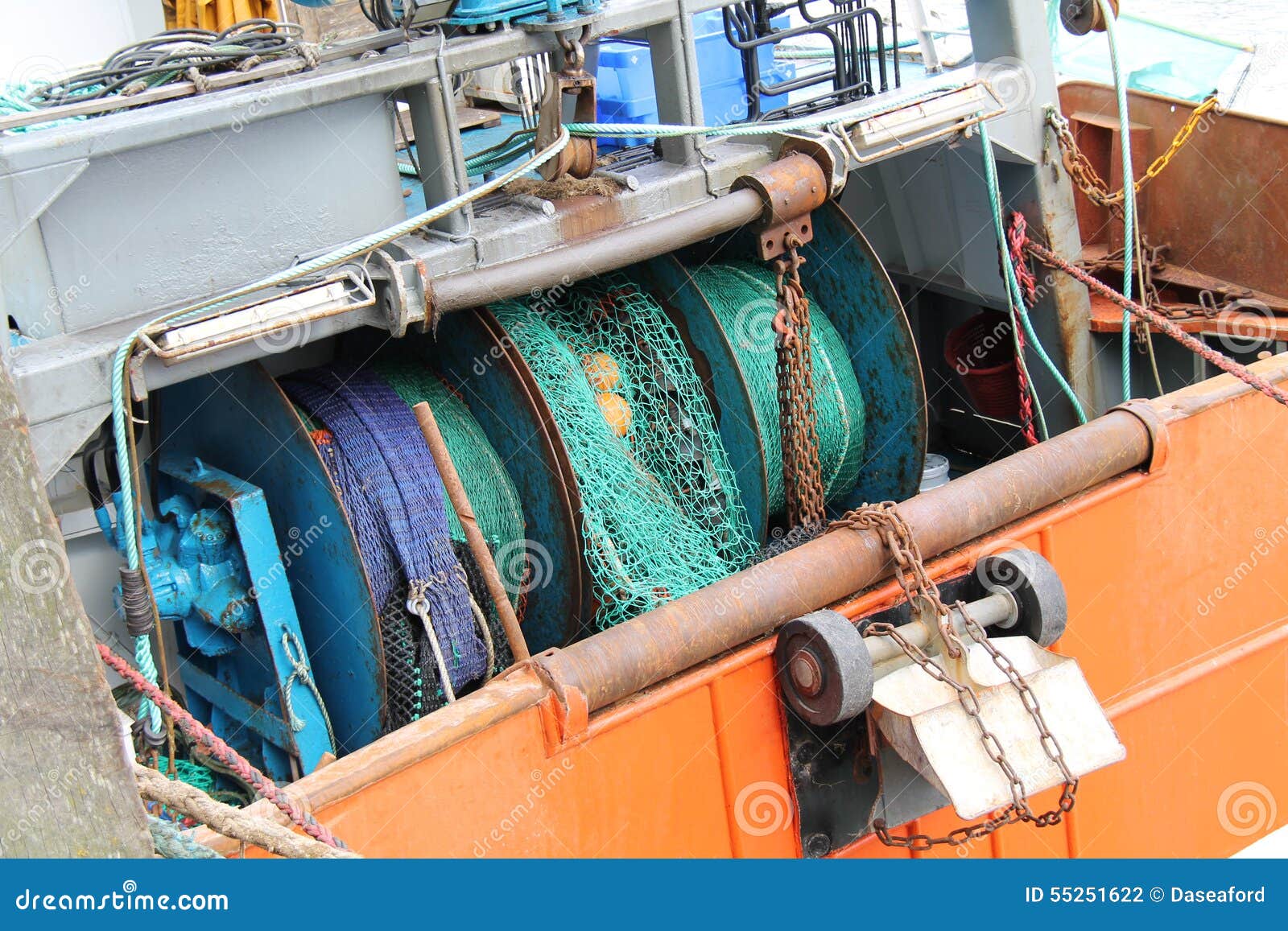 Fishing Trawler Boat. stock photo. Image of ship, transportation - 55251622