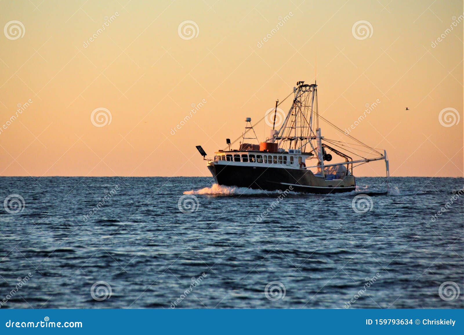 Fishing Trawler on the Ocean Editorial Stock Image - Image of method ...