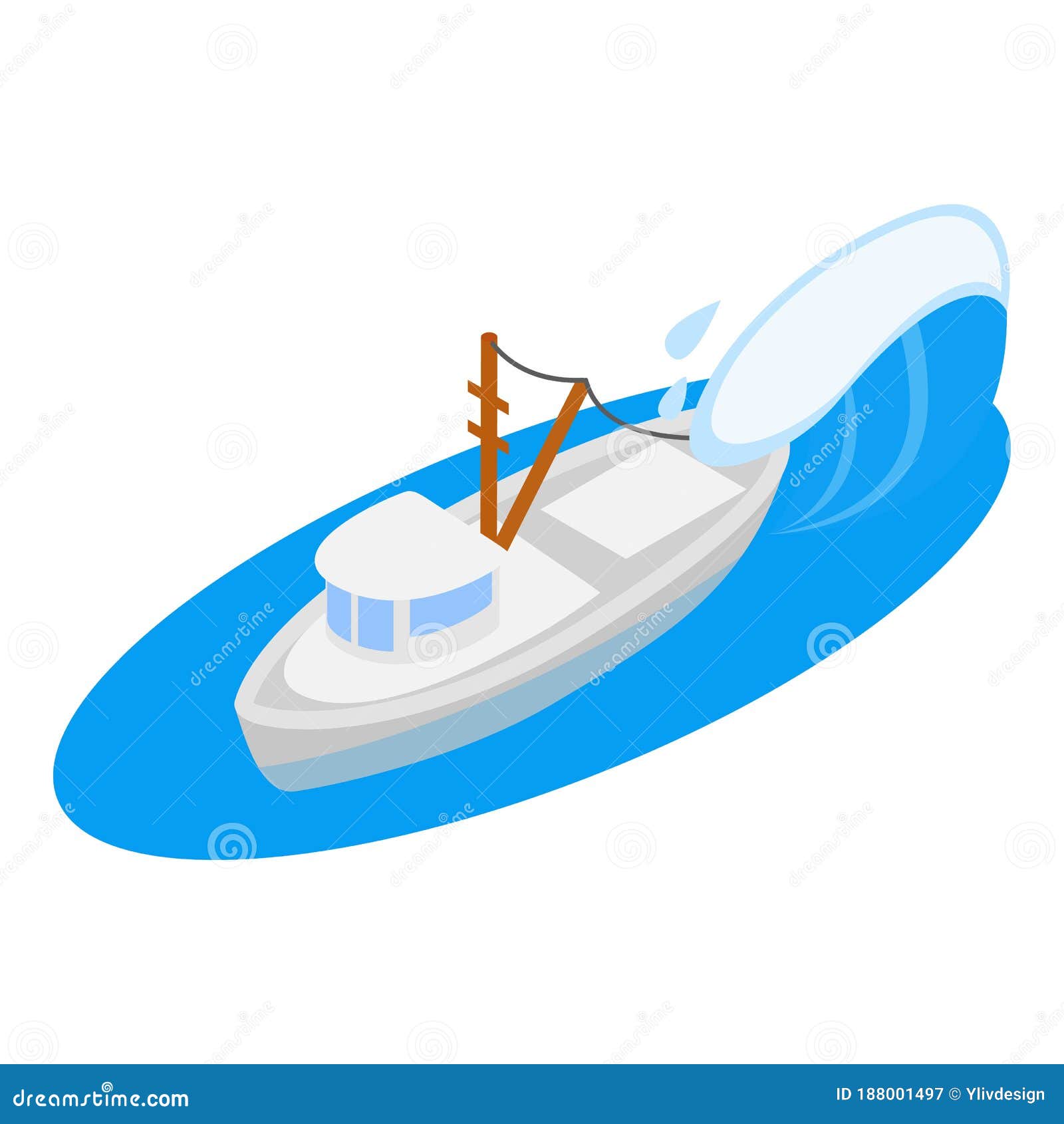 Fishing Trawler Icon, Isometric Style Stock Vector - Illustration of ...