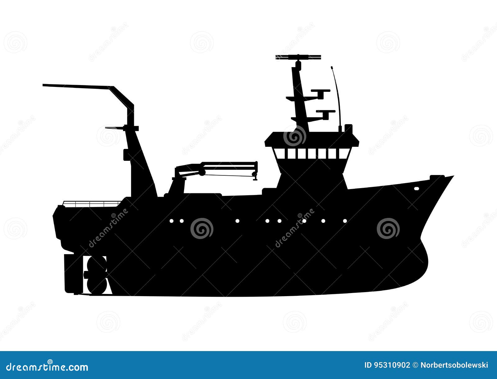 Fishing trawler. stock vector. Illustration of object - 95310902