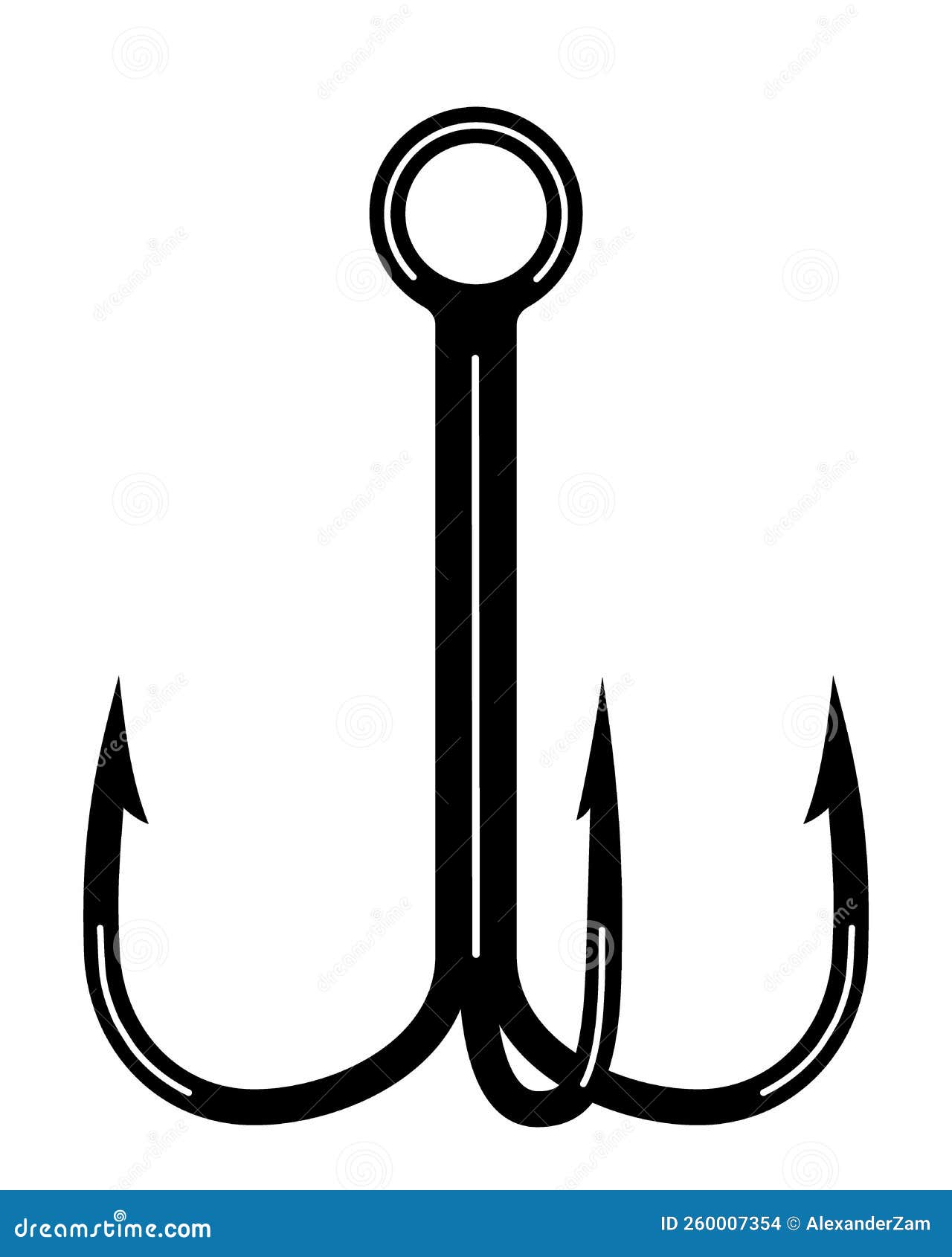 Fishing triple hook stock vector. Illustration of design - 260007354
