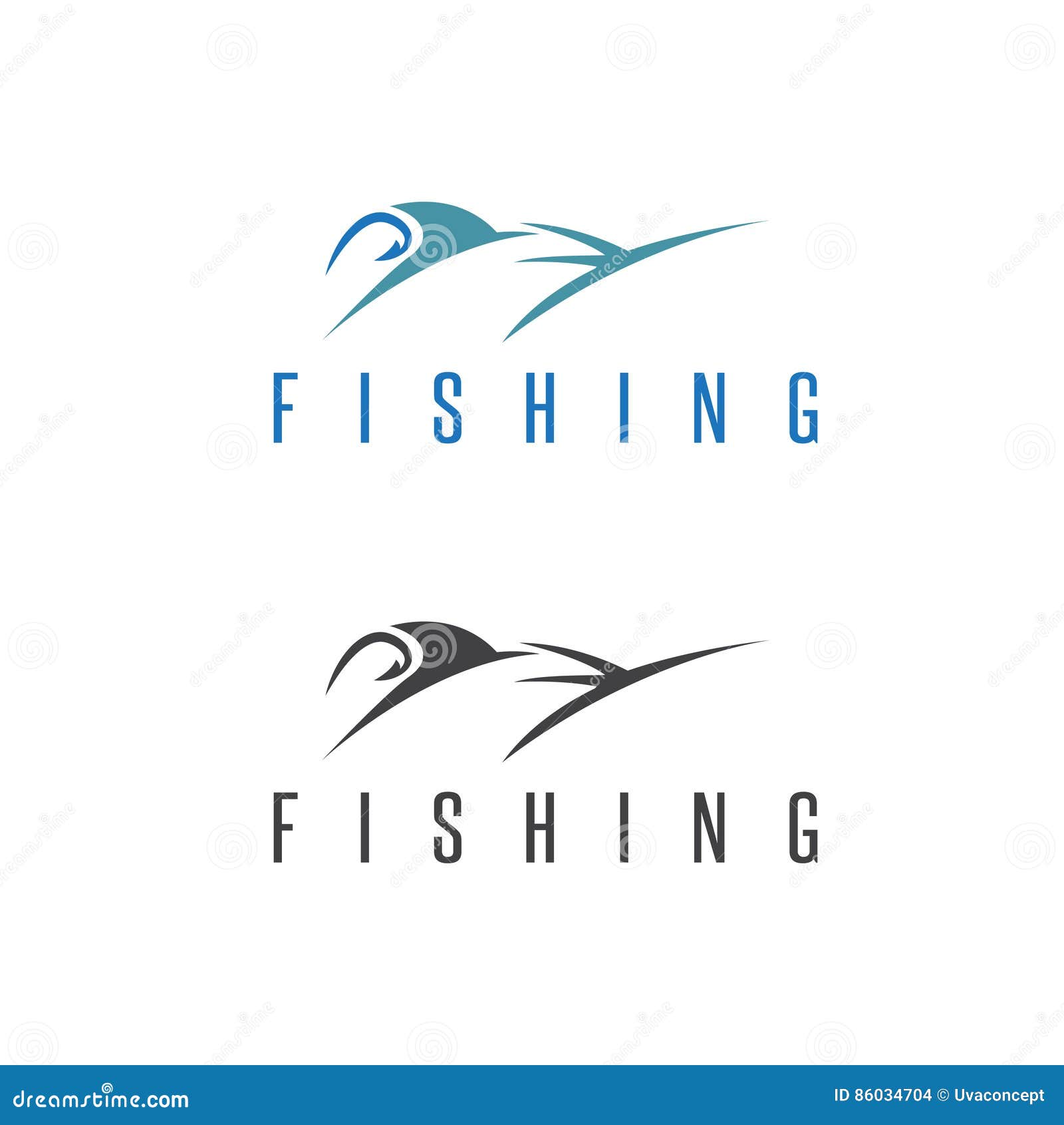 Fishing Vector Illustration Set with Outline Stock Vector ...