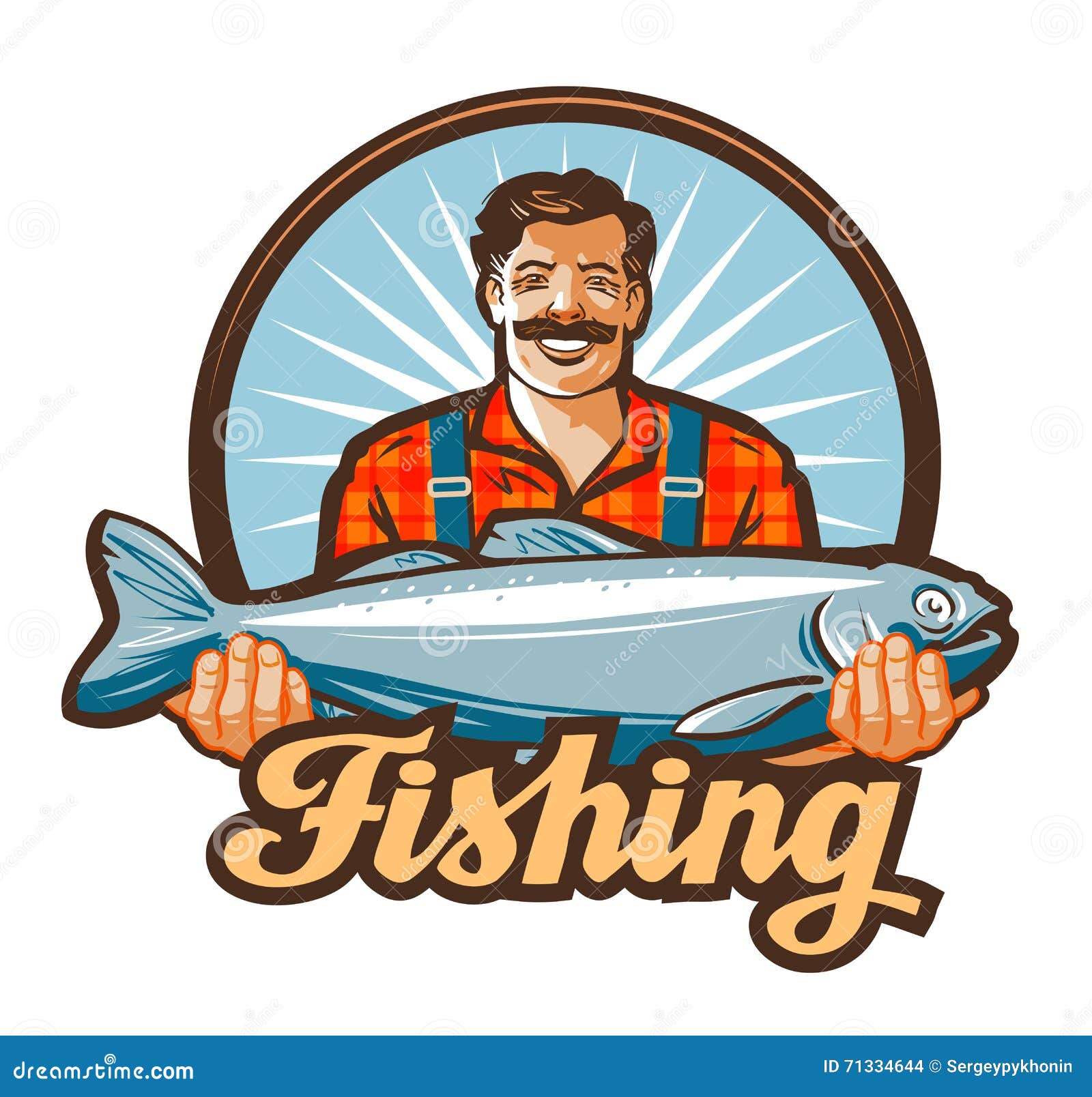 Fishing Vector Logo. Fisherman, Fish Icon Stock Vector - Illustration ...