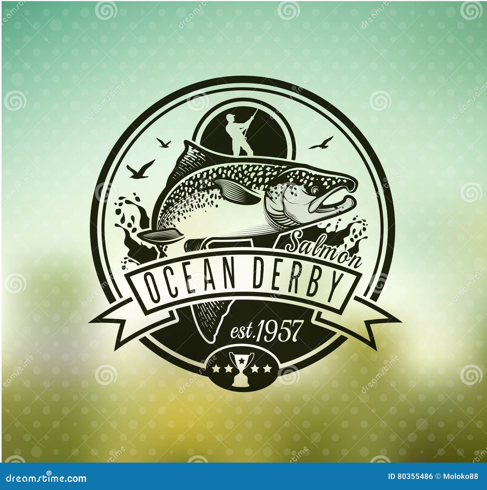Fishing Vector Logo. Salmon Fish Icon. Stock Vector - Illustration of ...