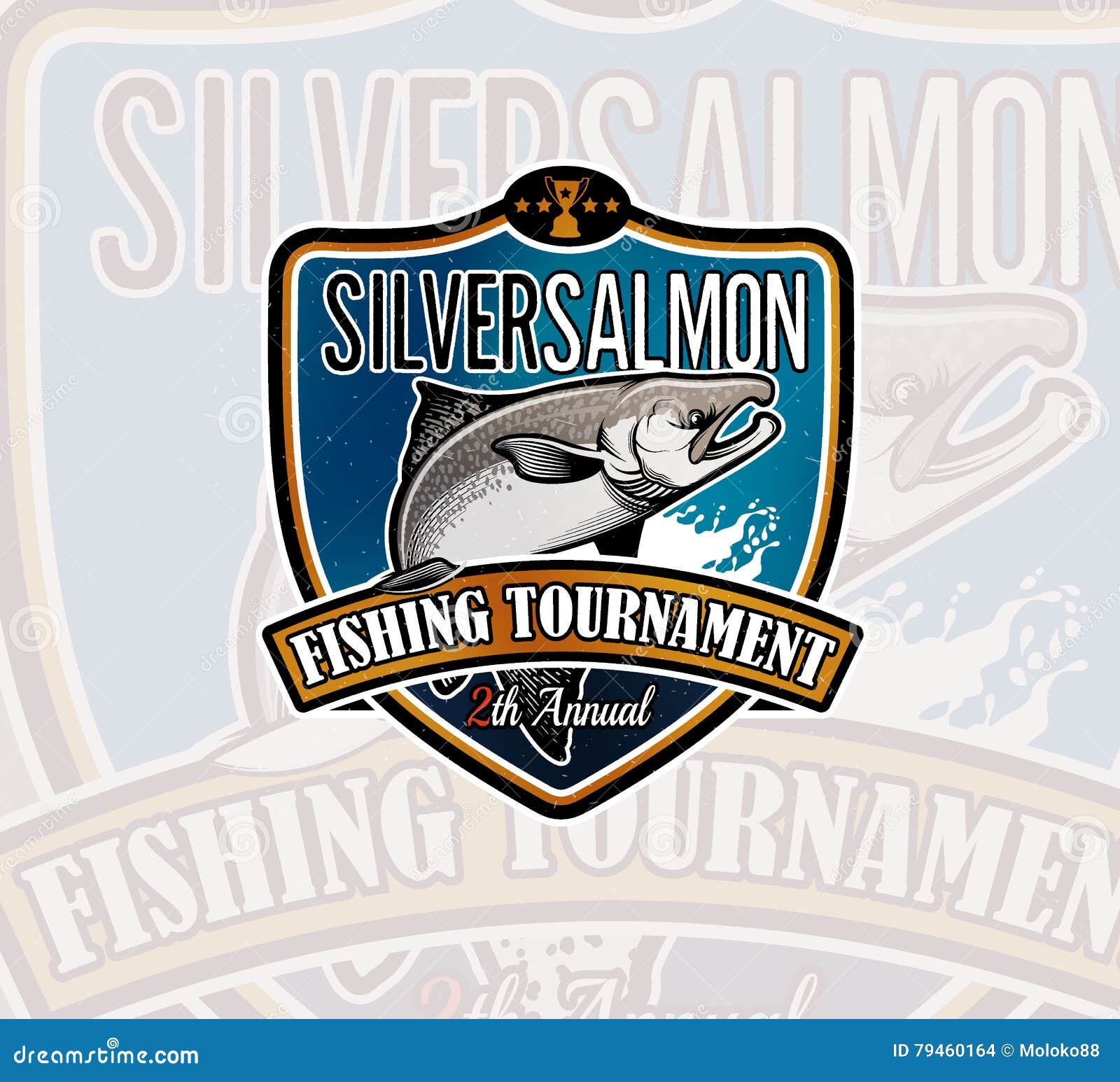 Fishing Vector Logo. Salmon Fish Icon. Stock Vector - Illustration of ...