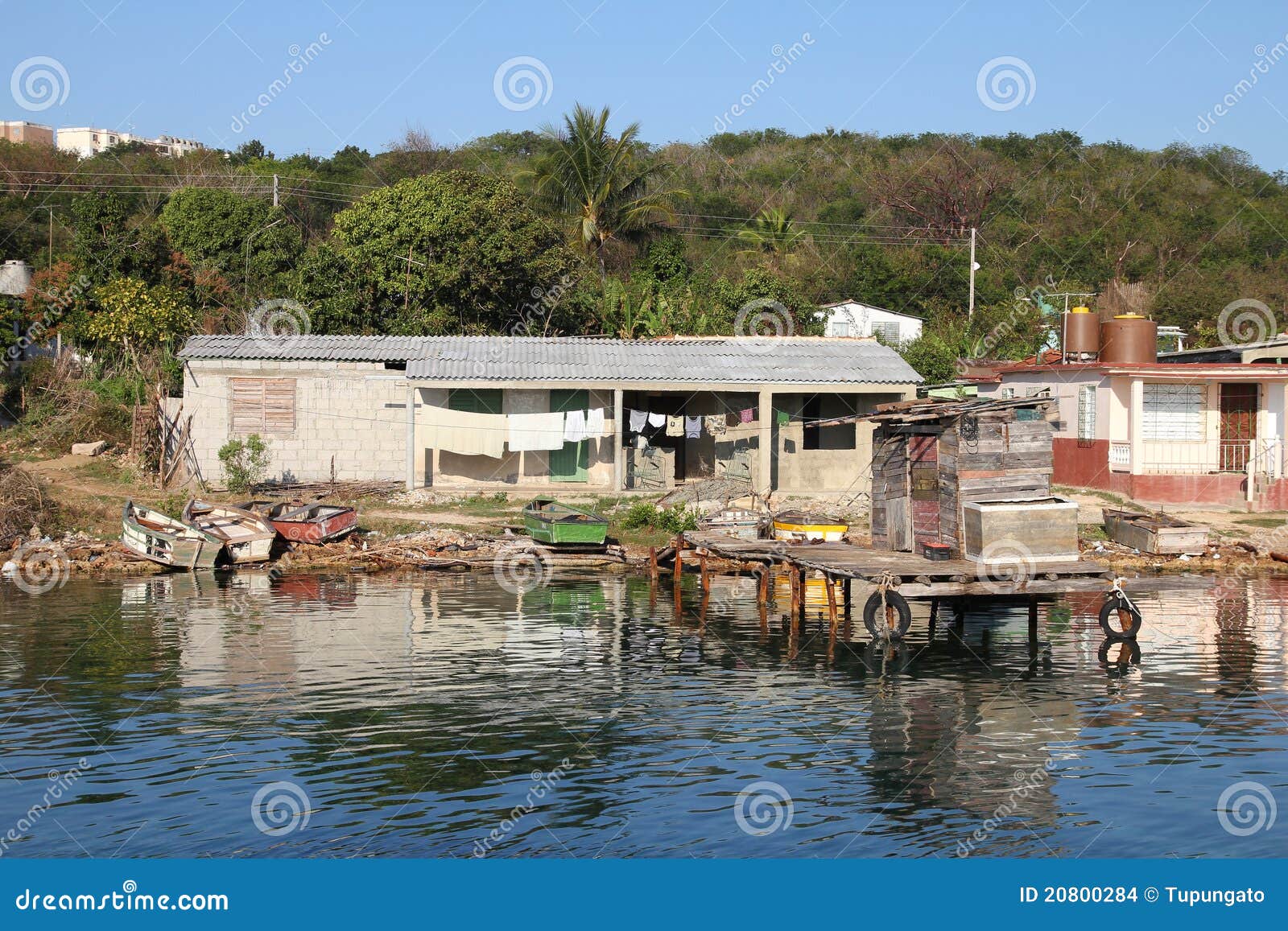 Fishing village in Cuba stock photo. Image of seaside - 20800284