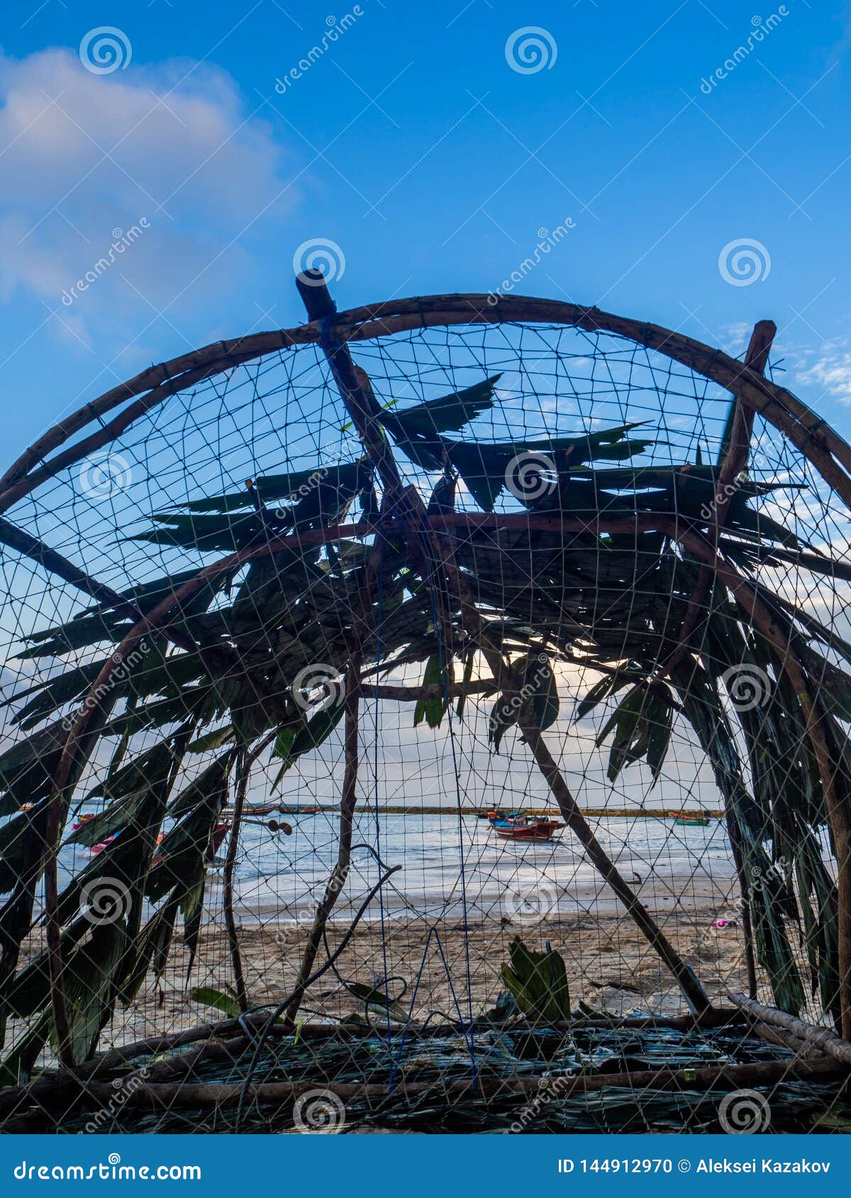 Fishing Wicker Trap. Thailand Stock Photo - Image of ocean, catch ...