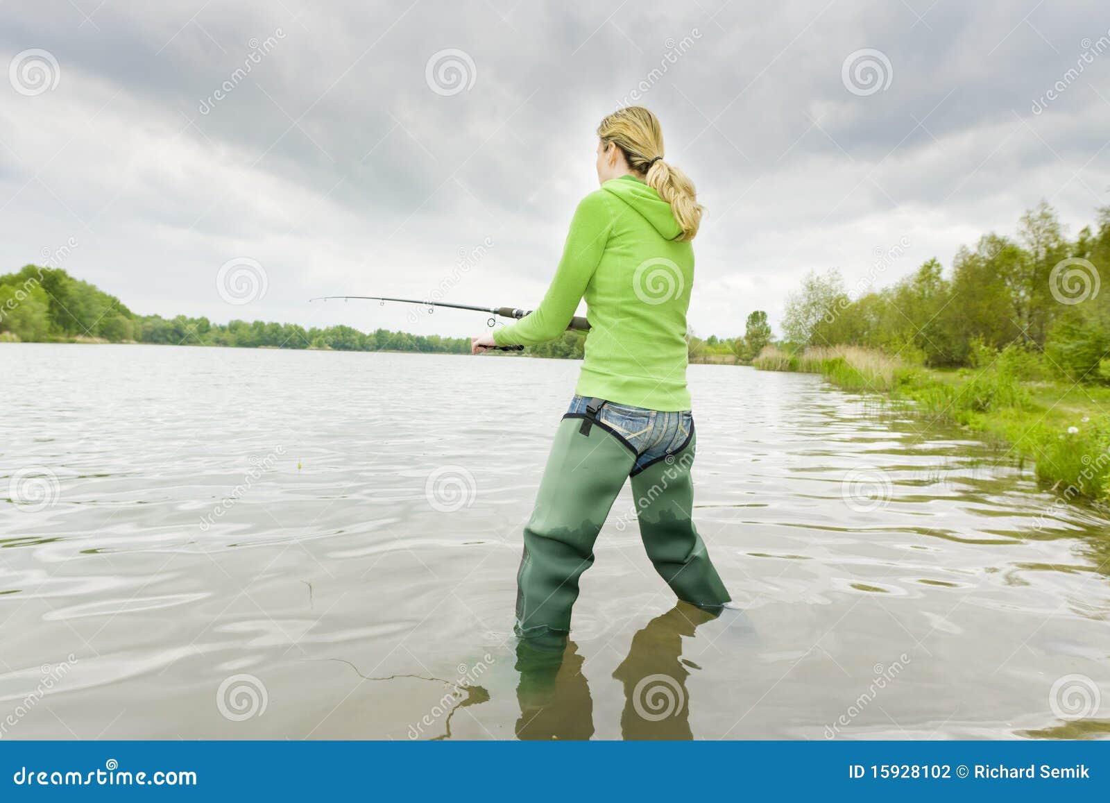 Fishing woman stock photo. Image of activity, relaxing - 15928102