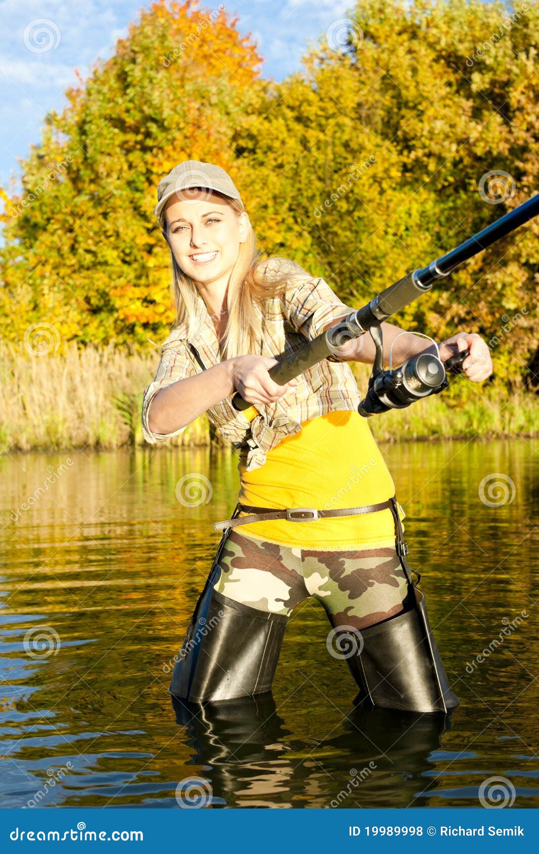 Fishing woman stock photo. Image of relaxing, relax, leisure - 19989998