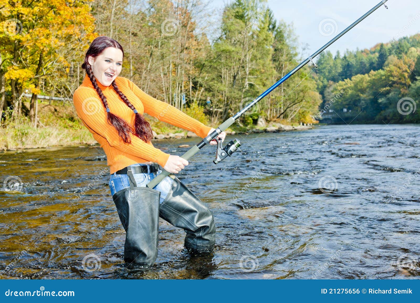 Fishing woman stock photo. Image of fishing, fisherwoman - 21275656