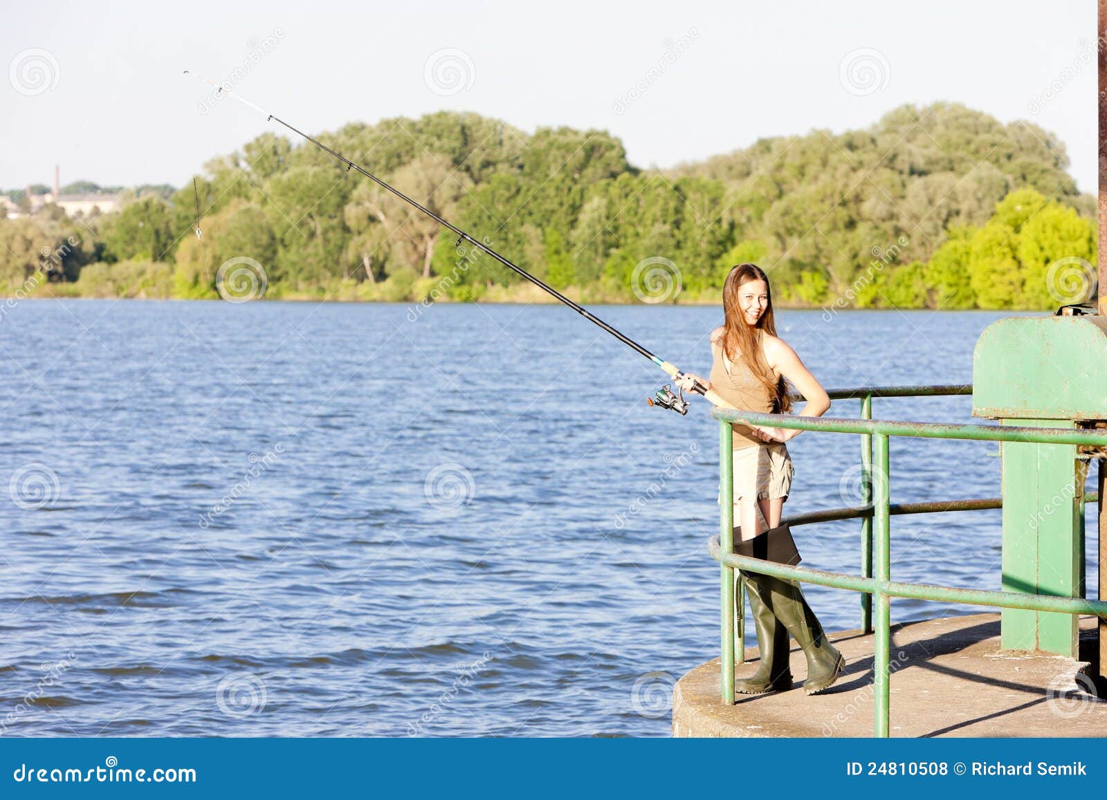 Fishing woman stock photo. Image of relaxing, leisure - 24810508