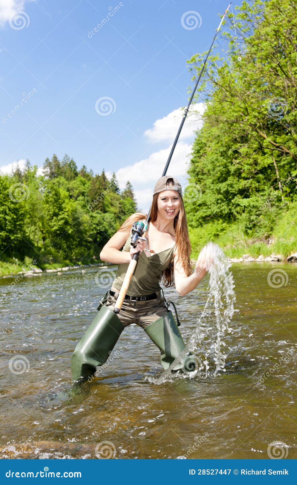 Fishing woman stock image. Image of positive, female - 28527447