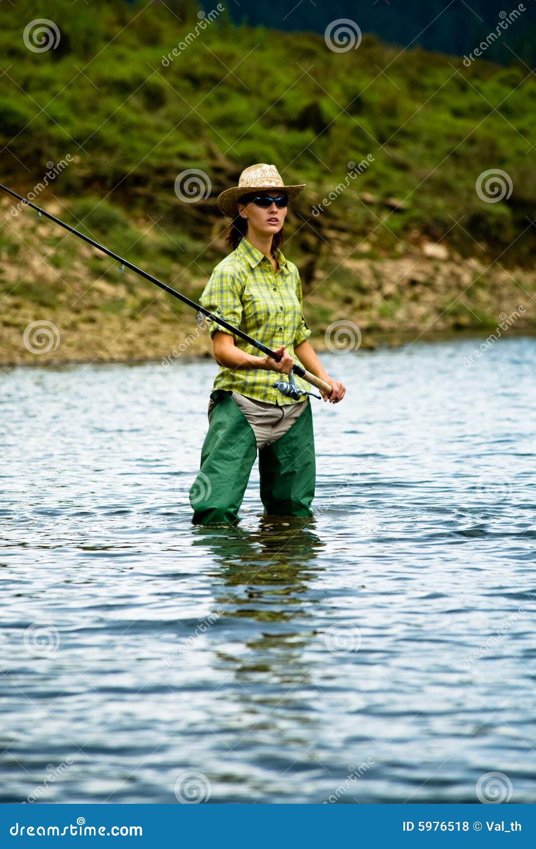 Fishing for woman 4 stock photo. Image of water, sport - 5976518