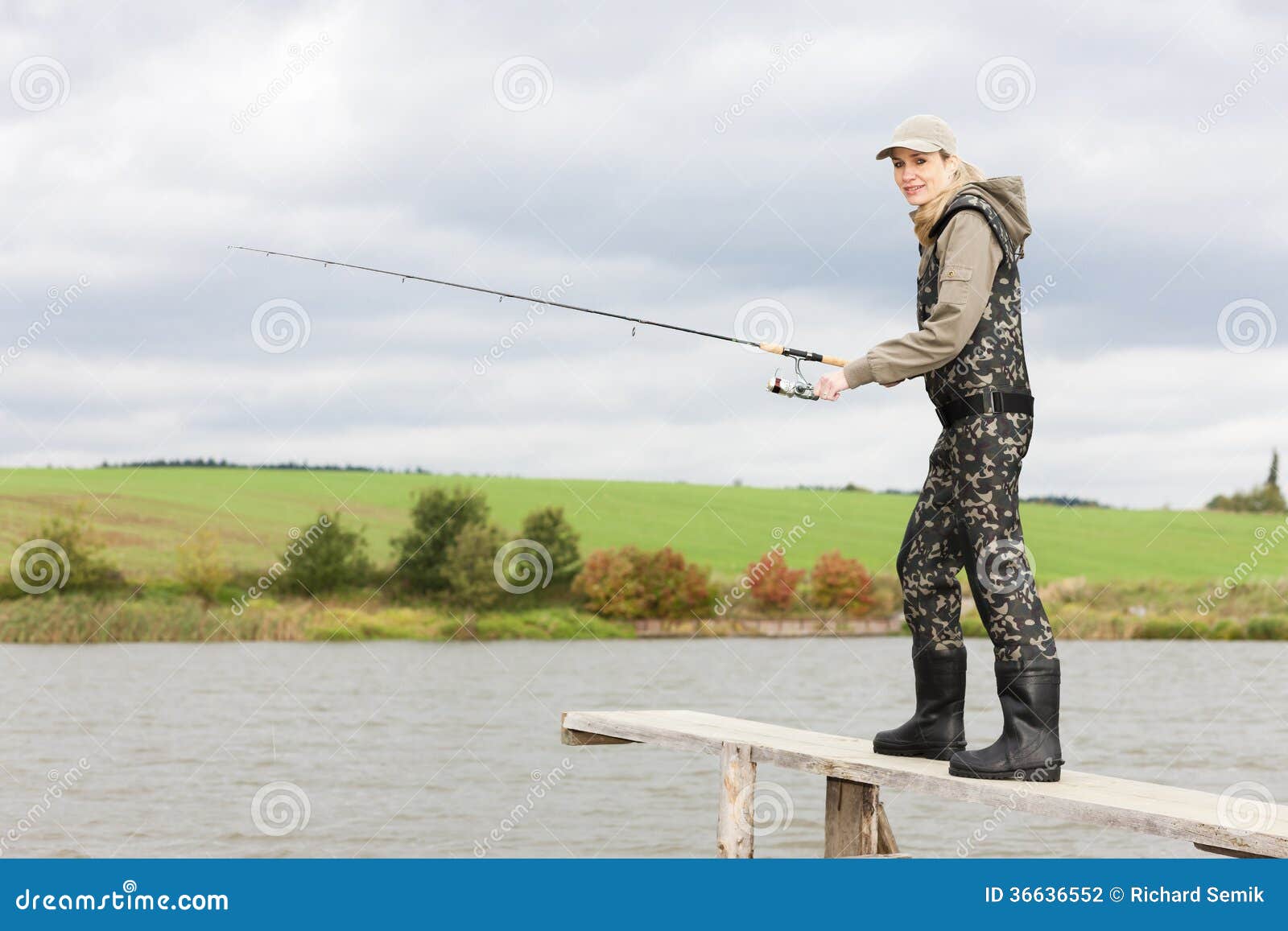 Fishing woman stock photo. Image of relax, fisher, person - 36636552