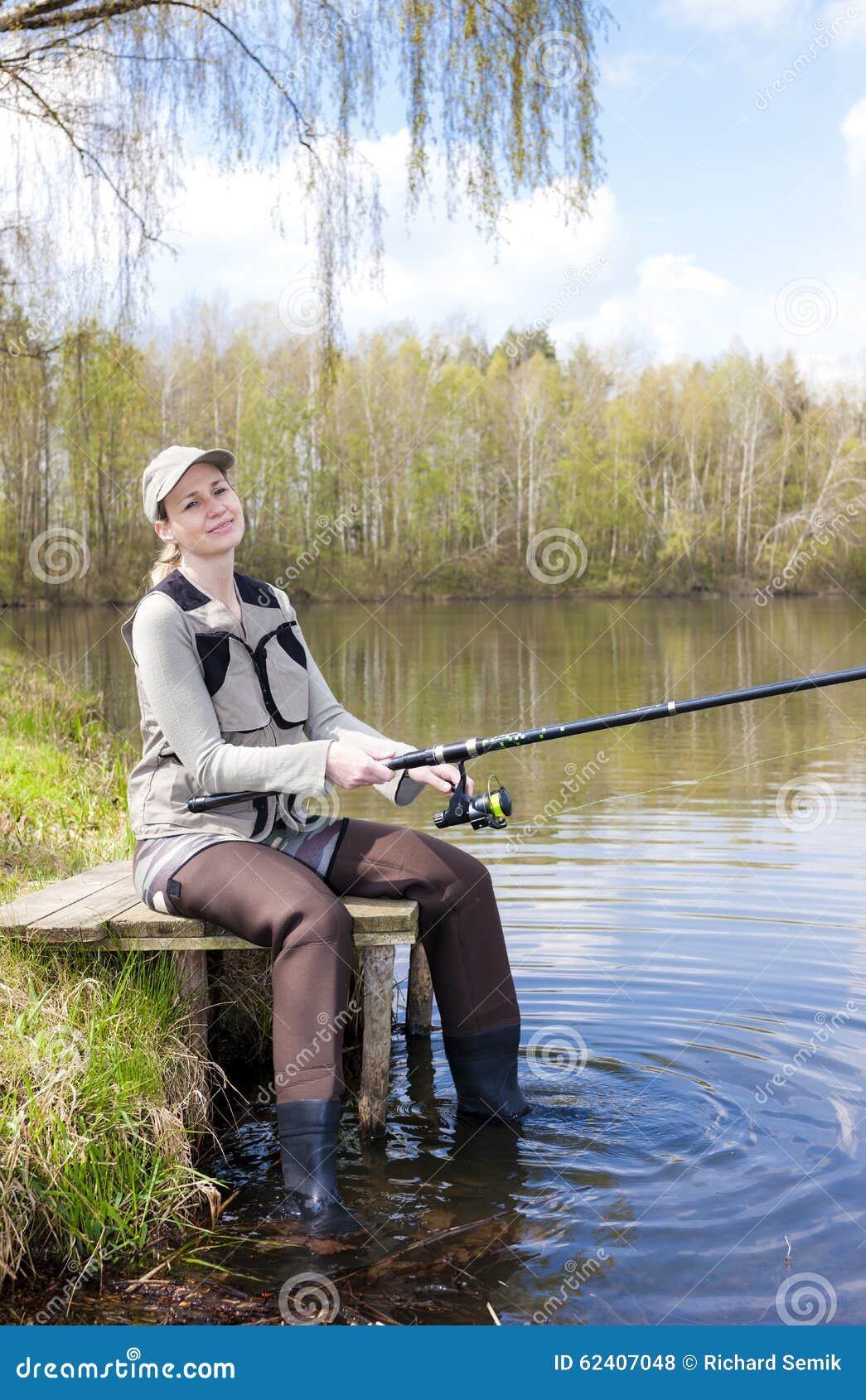 Fishing woman stock photo. Image of fisherman, exteriors - 62407048