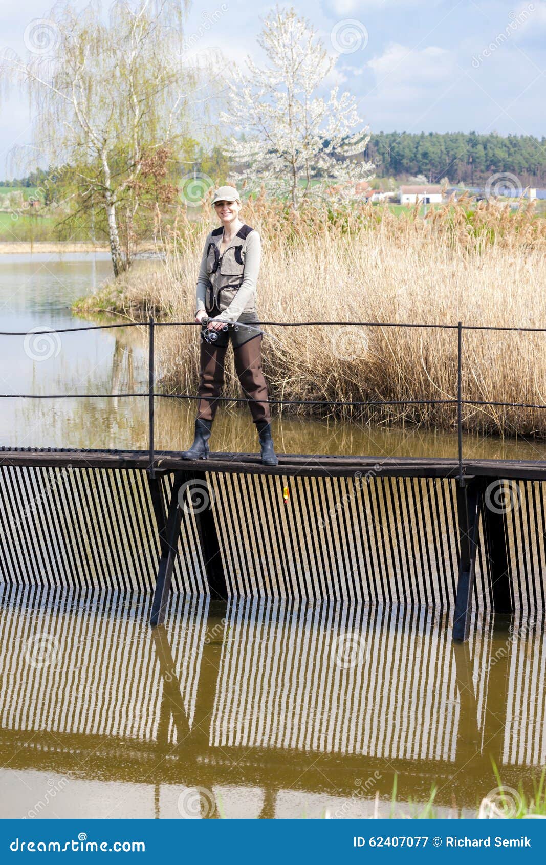 Fishing woman stock image. Image of fisherwoman, outside - 62407077